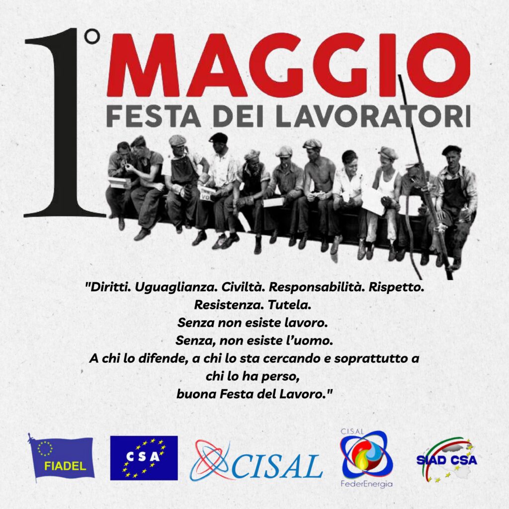 Buon 1° maggio "Festa dei Lavoratori" - CSA R.A.L. CISAL Palermo Sicilia